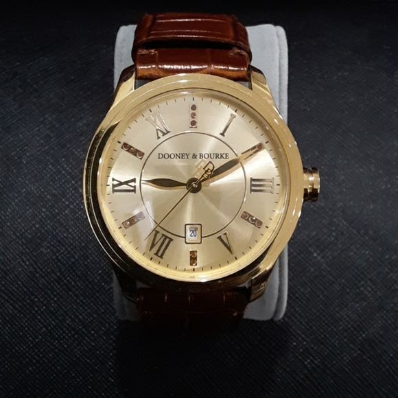 Dooney & Bourke | Accessories | Dooney Bourke Leather And Gold Watch ...